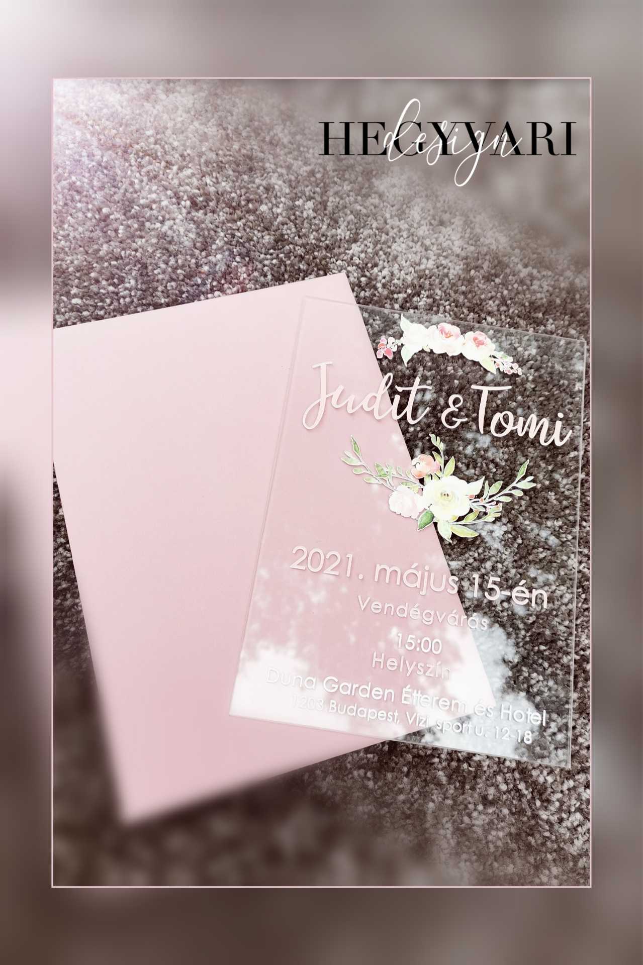 Akril Átlátszó Plexi Esküvői Meghívó - HEGYVARI's Design