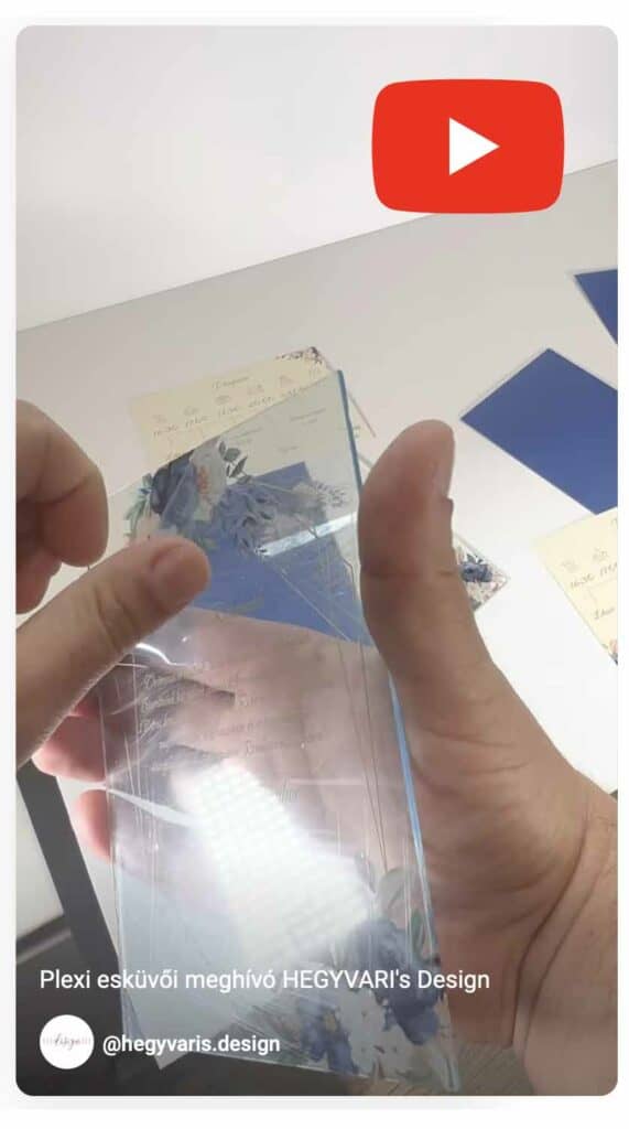 Akril Átlátszó Plexi Esküvői Meghívó - HEGYVARI's Design